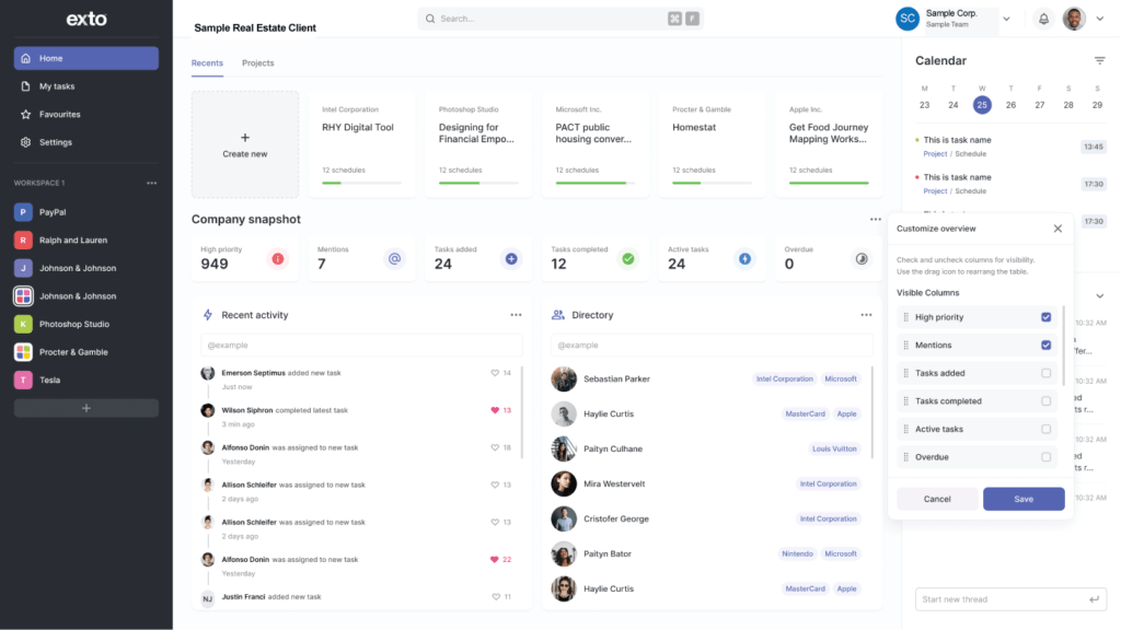 Forecasting • Exto integrated project management platform